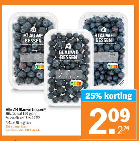 blauwe bessen folder aanbieding bij Albert Heijn - details
