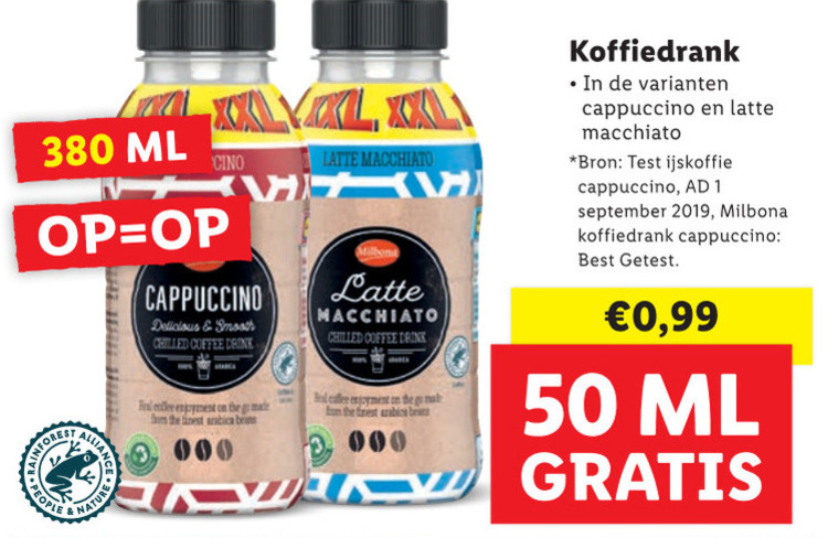 Milbona ijskoffie folder aanbieding bij Lidl - details