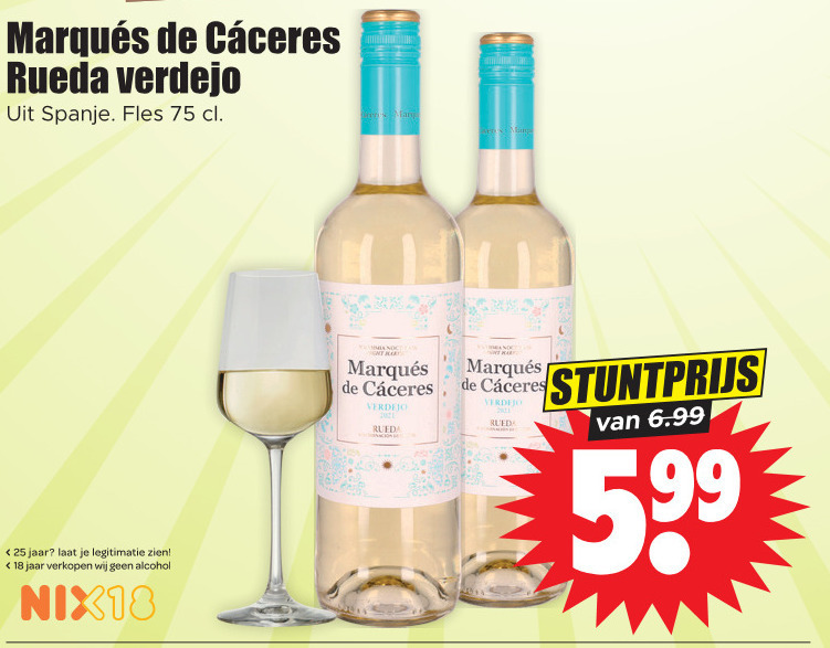 witte wijn folder aanbieding bij Dirk - details