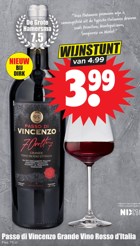 rode wijn folder aanbieding bij Dirk - details