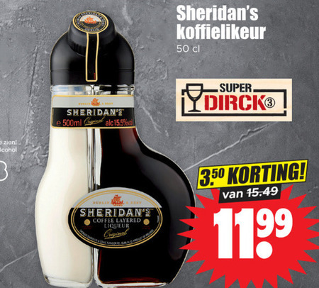 Sheridans likeur folder aanbieding bij Dirk - details