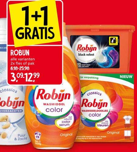 Robijn wasmiddel, wasverzachter folder aanbieding bij Jan Linders - details