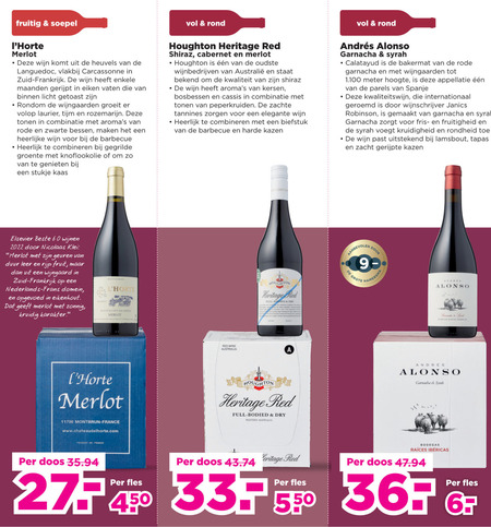 rode wijn folder aanbieding bij Plus - details
