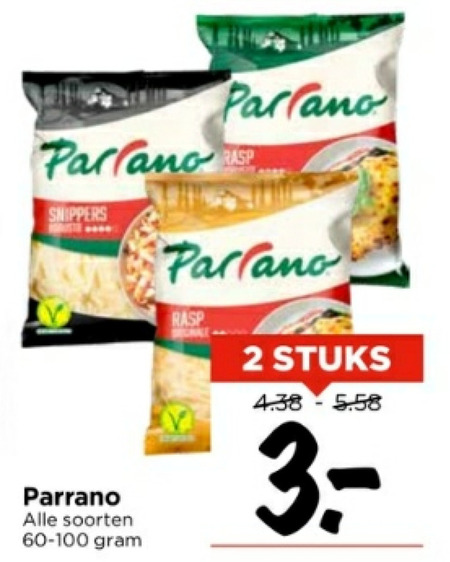 Parrano geraspte kaas folder aanbieding bij Vomar - details