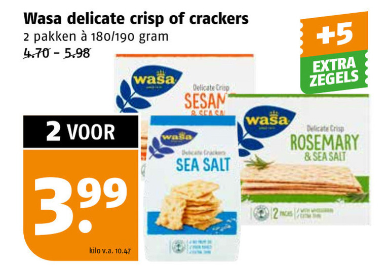 Wasa crackers folder aanbieding bij Poiesz - details