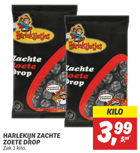 Harlekijntjes drop folder aanbieding bij Dekamarkt - details