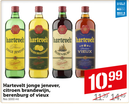 Hartevelt berenburg, citroenjenever folder aanbieding bij Coop - details