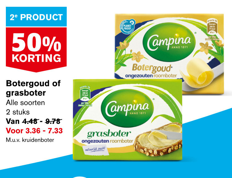 Campina roomboter folder aanbieding bij Hoogvliet - details