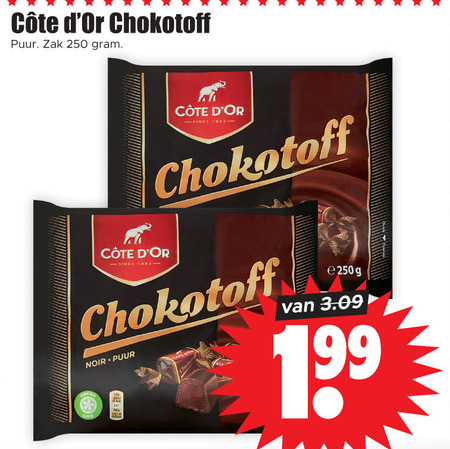 Chokotoff chocolade folder aanbieding bij Dirk - details