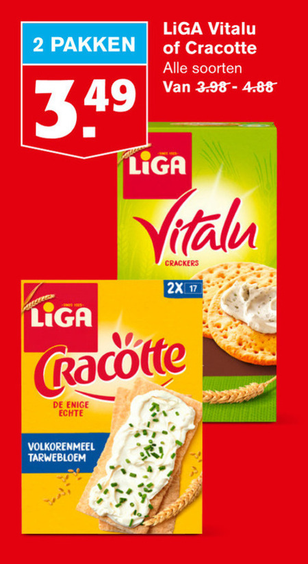 Liga crackers folder aanbieding bij Hoogvliet - details