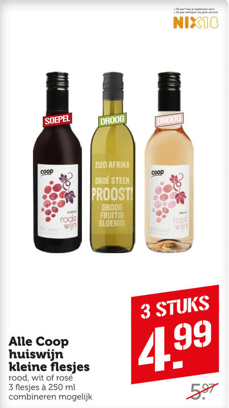 Coop Huismerk rode wijn, witte wijn folder aanbieding bij Coop - details