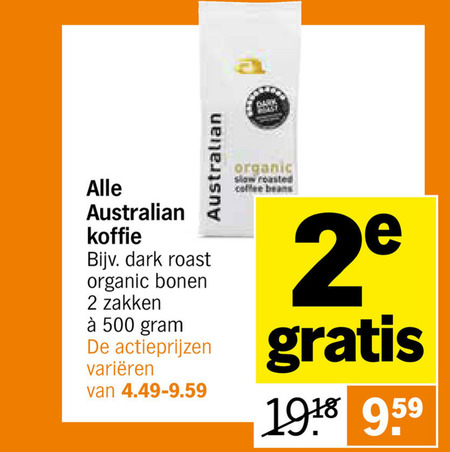 Australian koffiebonen, koffiecups folder aanbieding bij Albert Heijn ...