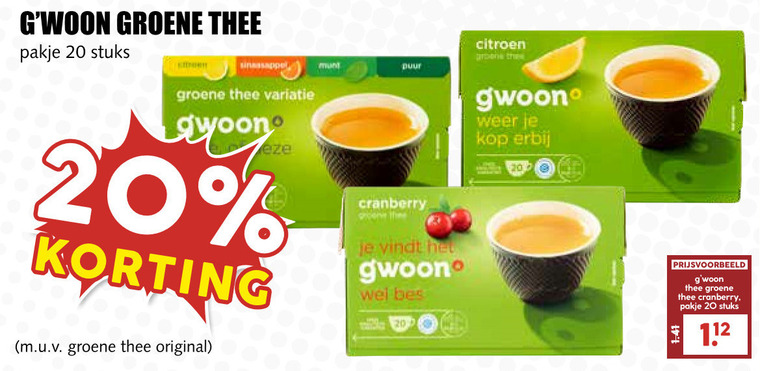 Gwoon thee folder aanbieding bij MCD Supermarkt Basis - details