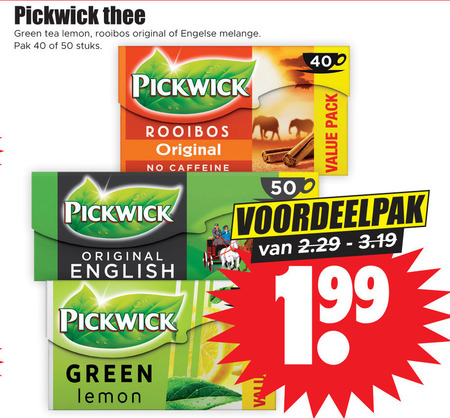 Pickwick thee folder aanbieding bij Dirk - details