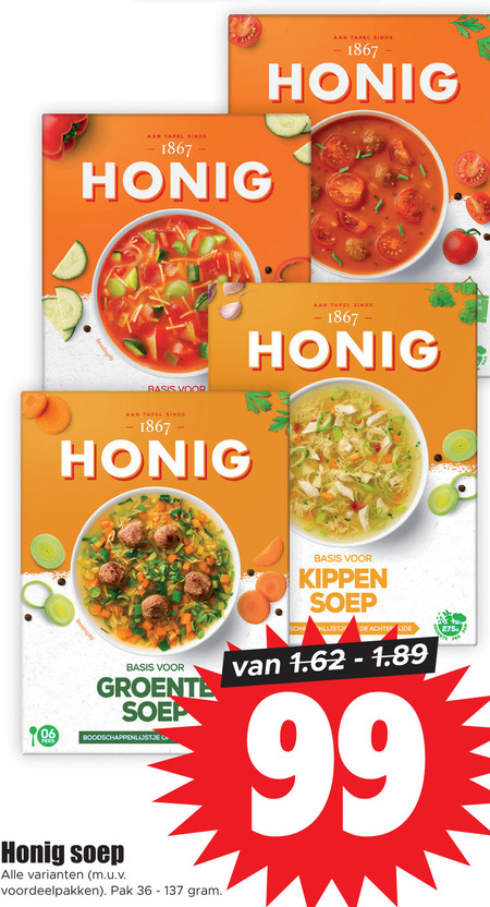Honig soep folder aanbieding bij Dirk - details