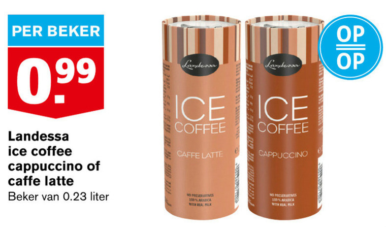 Landessa ijskoffie folder aanbieding bij Hoogvliet - details
