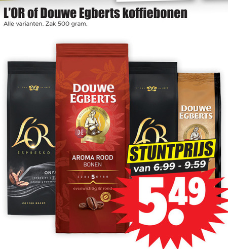 Douwe Egberts koffiebonen folder aanbieding bij Dirk - details