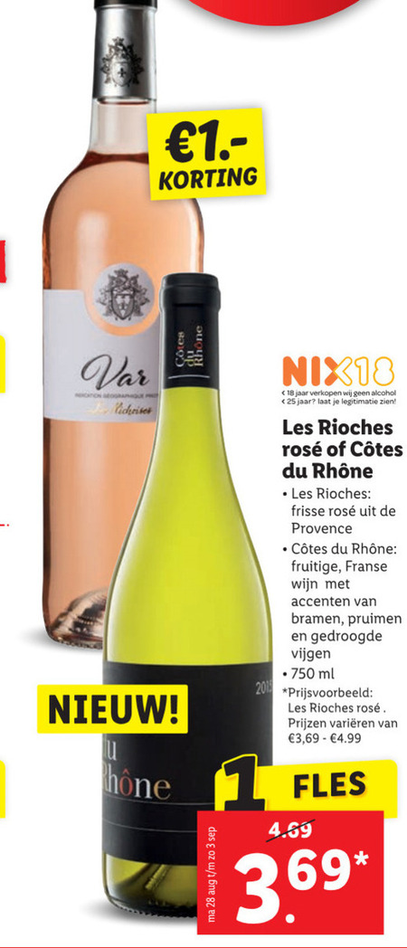 rose, witte wijn folder aanbieding bij Lidl - details