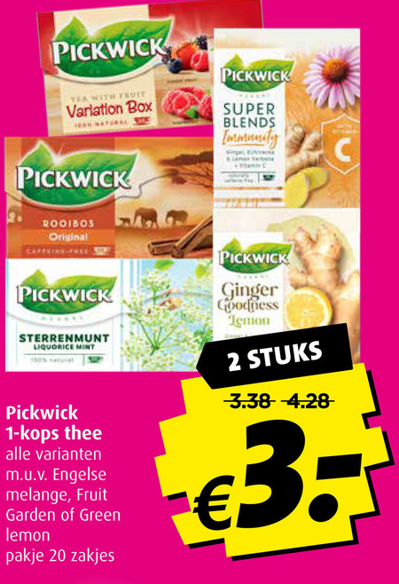 Pickwick thee folder aanbieding bij Boni - details
