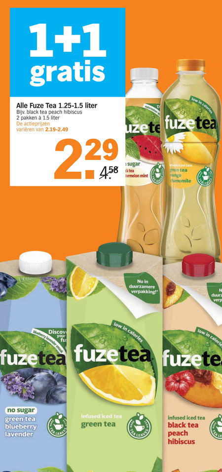 Fuze Tea ice tea folder aanbieding bij Albert Heijn - details