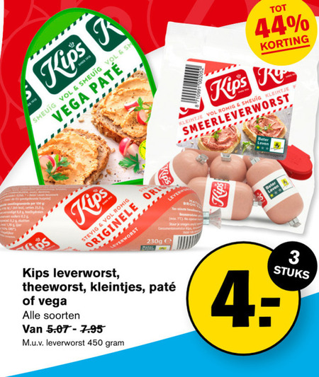 Kips leverworst, pate folder aanbieding bij Hoogvliet - details