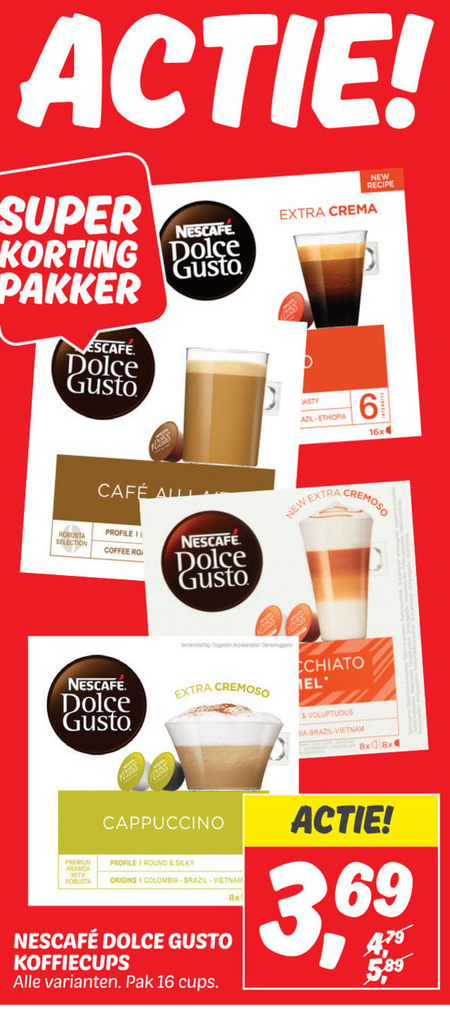 Nescafe dolce gusto capsules folder aanbieding bij Dekamarkt - details