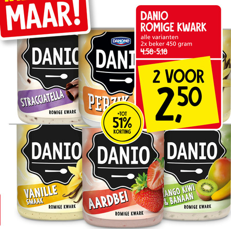 Danone Danio kwark folder aanbieding bij Jan Linders - details