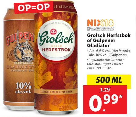 Gulpener Gladiator bokbier, speciaalbier folder aanbieding bij Lidl ...