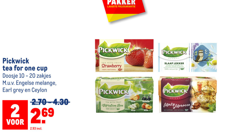 Pickwick thee folder aanbieding bij Makro - details