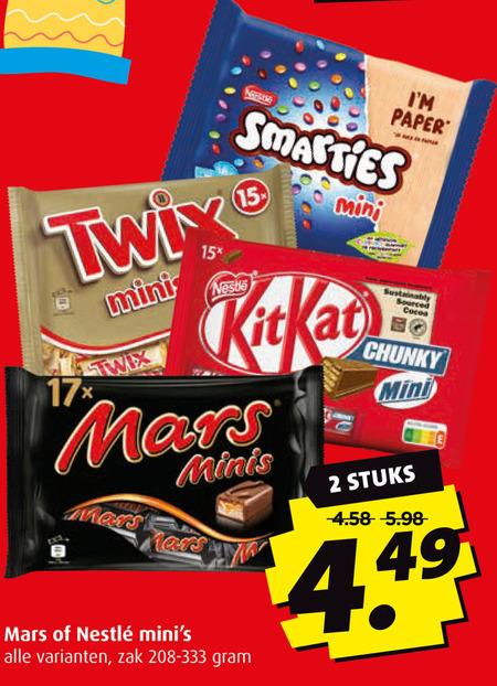 Bros mini chocoladerepen folder aanbieding bij Boni - details