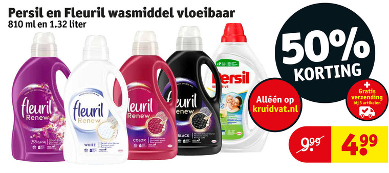 Fleuril wasmiddel folder aanbieding bij Kruidvat - details