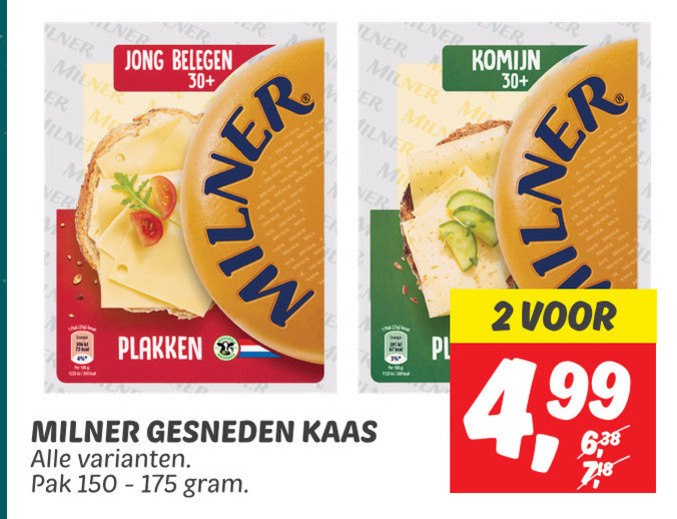 Milner kaasplakken folder aanbieding bij Dekamarkt - details