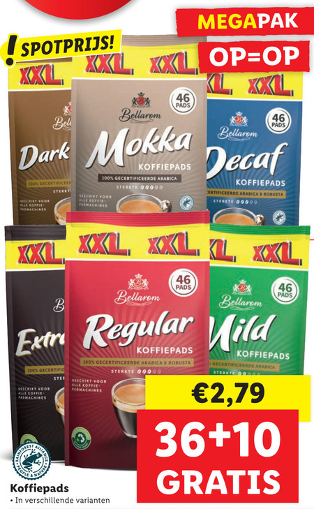 Bellarom koffiepad folder aanbieding bij Lidl - details