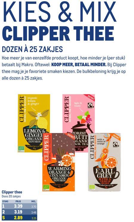 Clipper thee folder aanbieding bij Makro - details