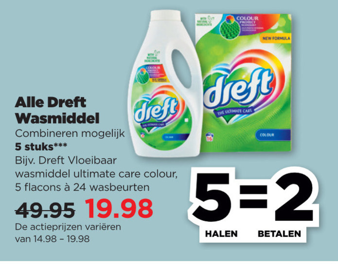 Dreft wasmiddel folder aanbieding bij Plus - details