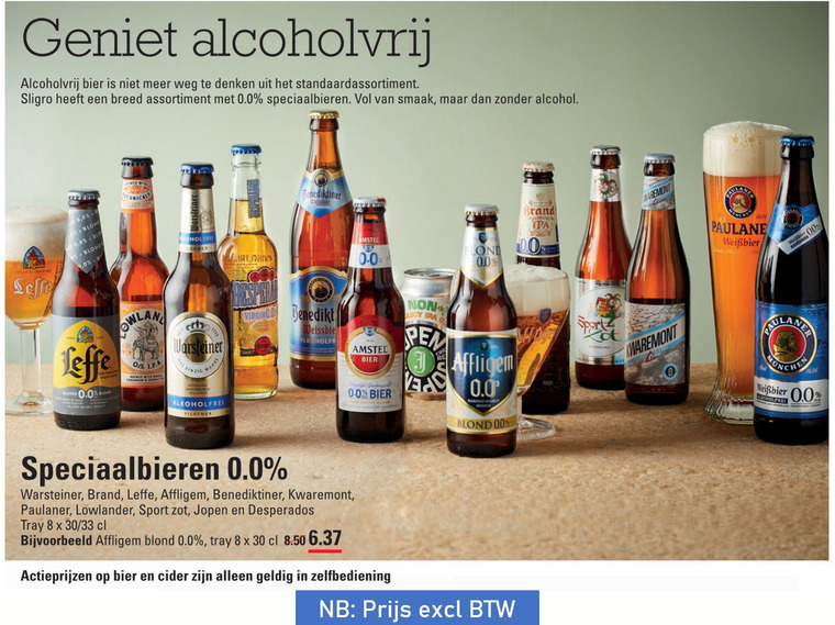alcoholvrij bier folder aanbieding bij Sligro - details