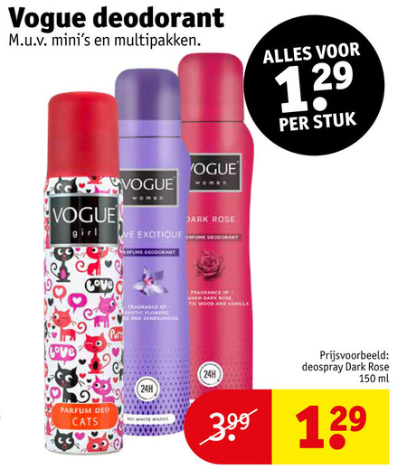 Vogue deodorant folder aanbieding bij Kruidvat - details