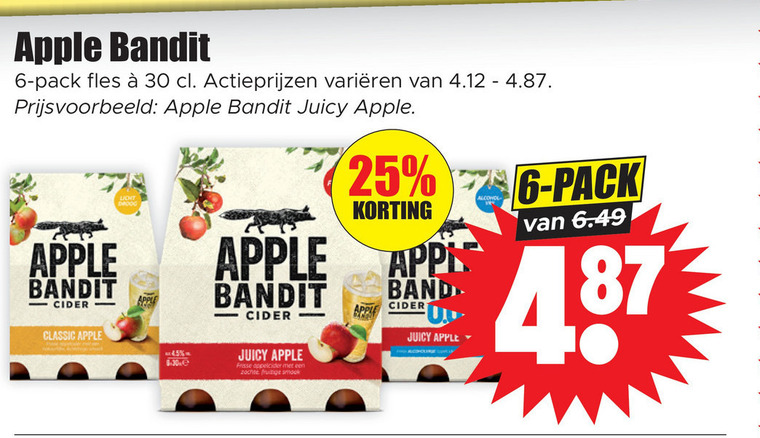 Apple bandit appelcider folder aanbieding bij Dirk - details