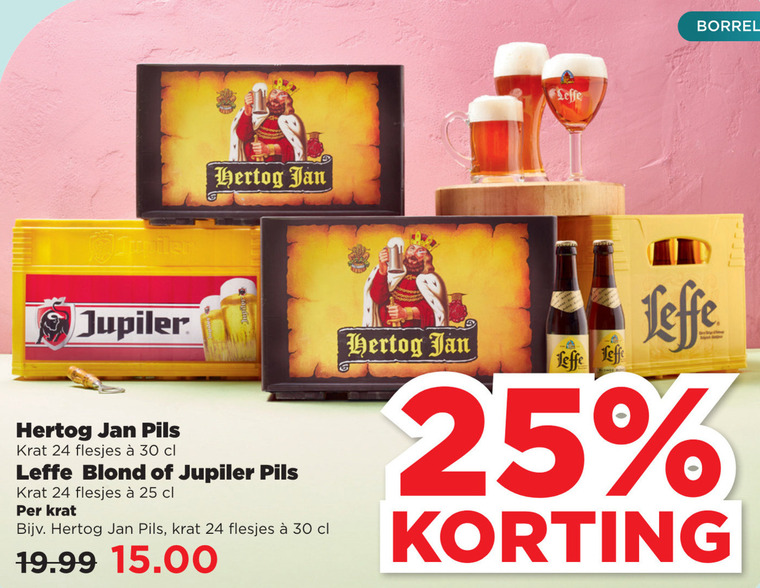 Jupiler krat bier folder aanbieding bij Plus - details