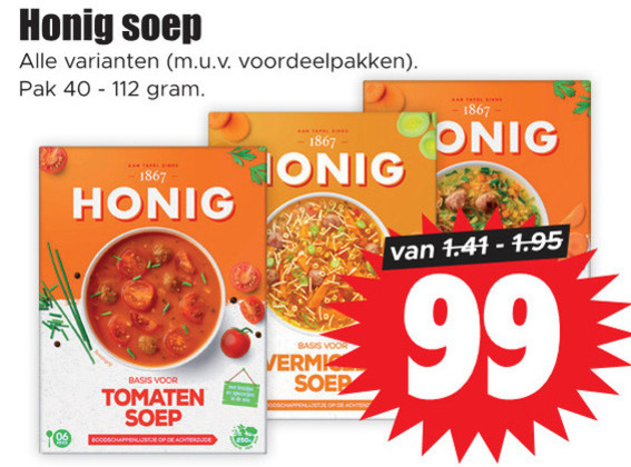 Honig soep folder aanbieding bij Dirk - details