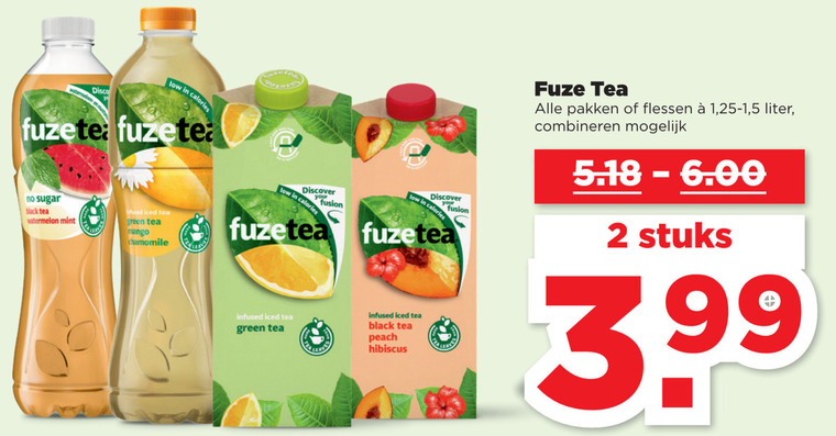 Fuze Tea ice tea folder aanbieding bij Plus - details