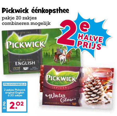Pickwick thee folder aanbieding bij Boons Markt - details