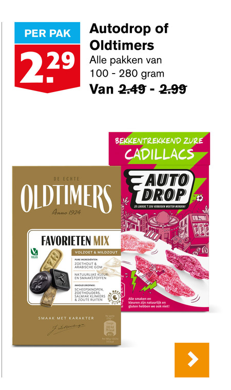 Autodrop drop, snoep folder aanbieding bij Hoogvliet - details